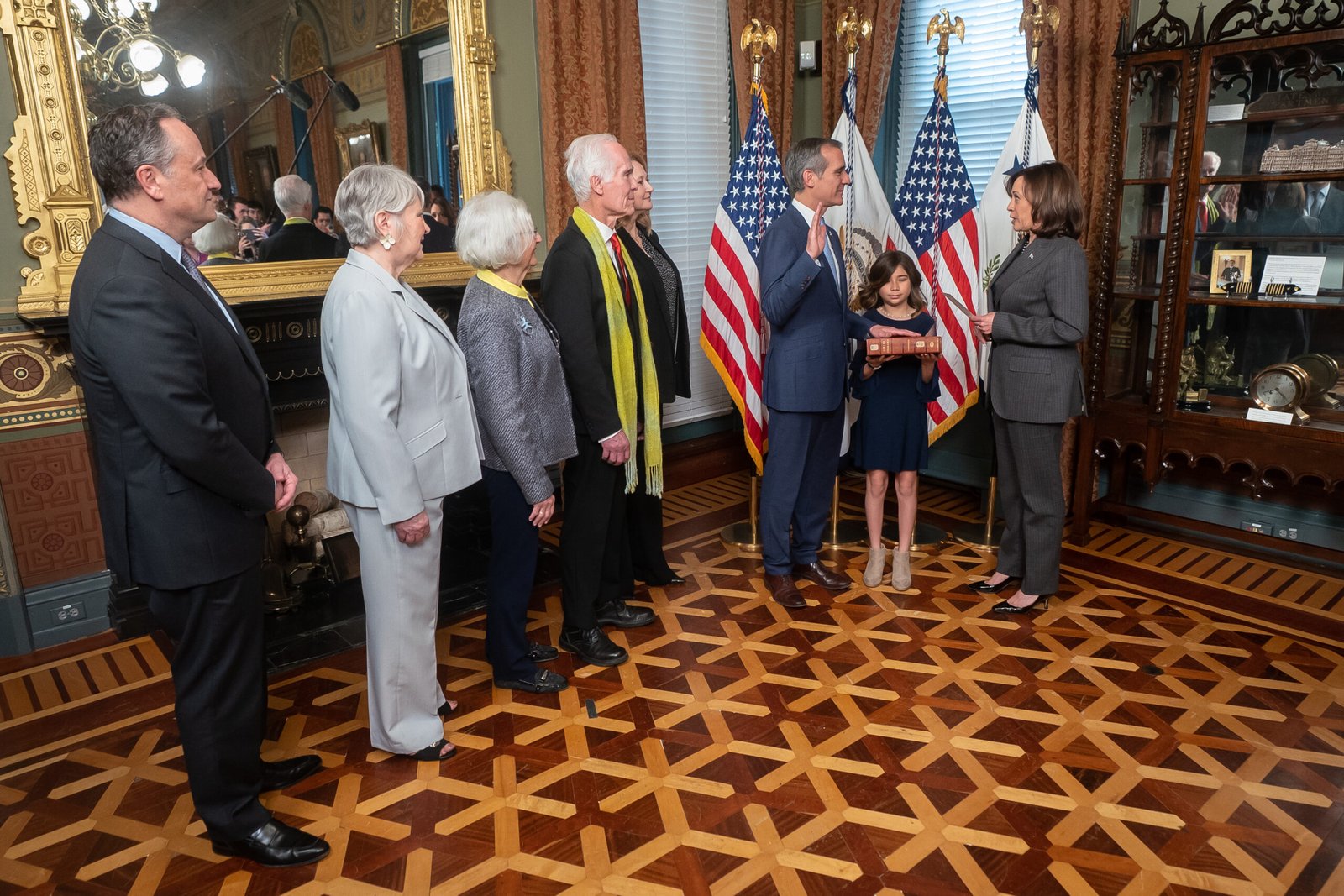Veep Kamala Harris Swears In Eric Garcetti As Envoy To India ...
