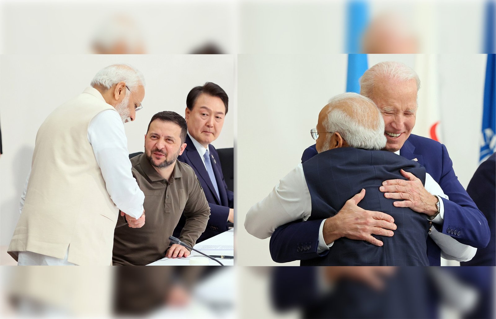G7: Modi Touts Gandhian Ideals, Gets Hug From Biden, Handshake From ...