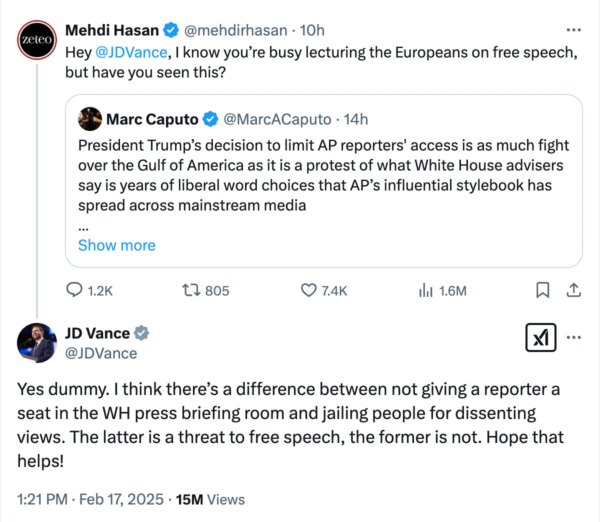 Mehdi Hasan Deletes “Poorly Worded” Tweet; Vance Calls Journalist ...