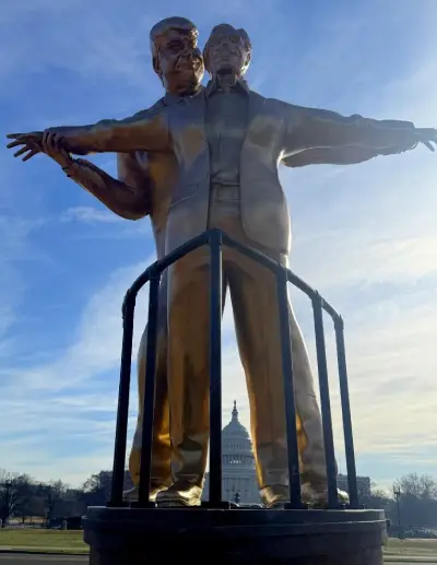 ‘Make America Safe Again’ Banners Flank New Statue Mocking Trump And ...