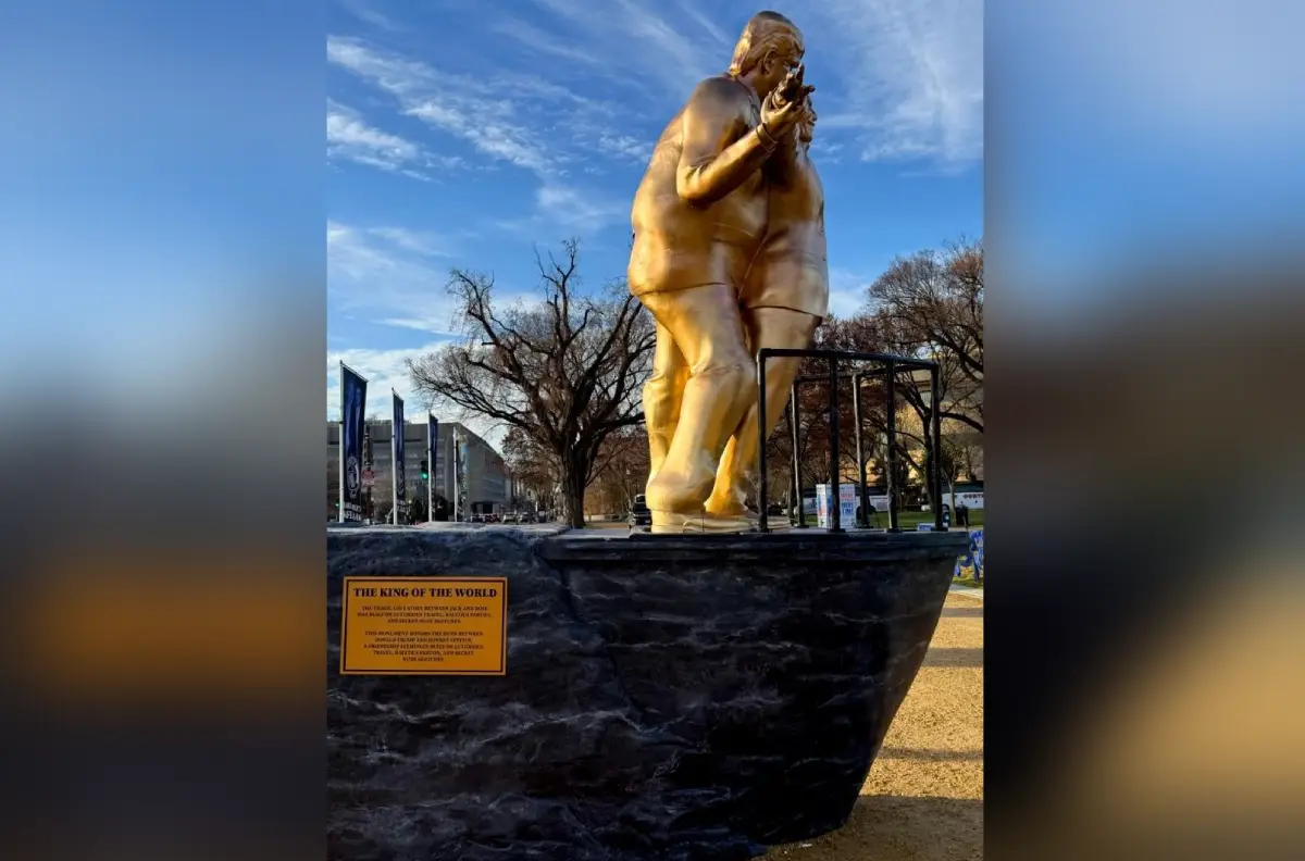‘Make America Safe Again’ Banners Flank New Statue Mocking Trump And ...